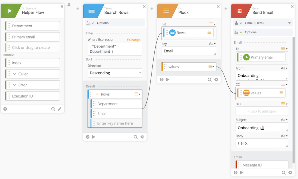 Okta Workflows How-To: Sending Automatic Emails to Groups Based on Employee Department | Okta